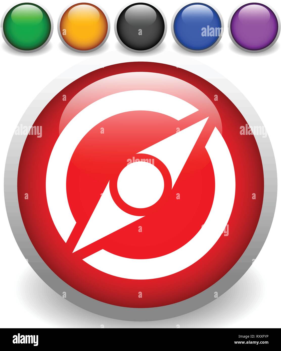 Icon With Compass Symbol Guidance Exploration Navigation Concepts Stock Vector Image And Art