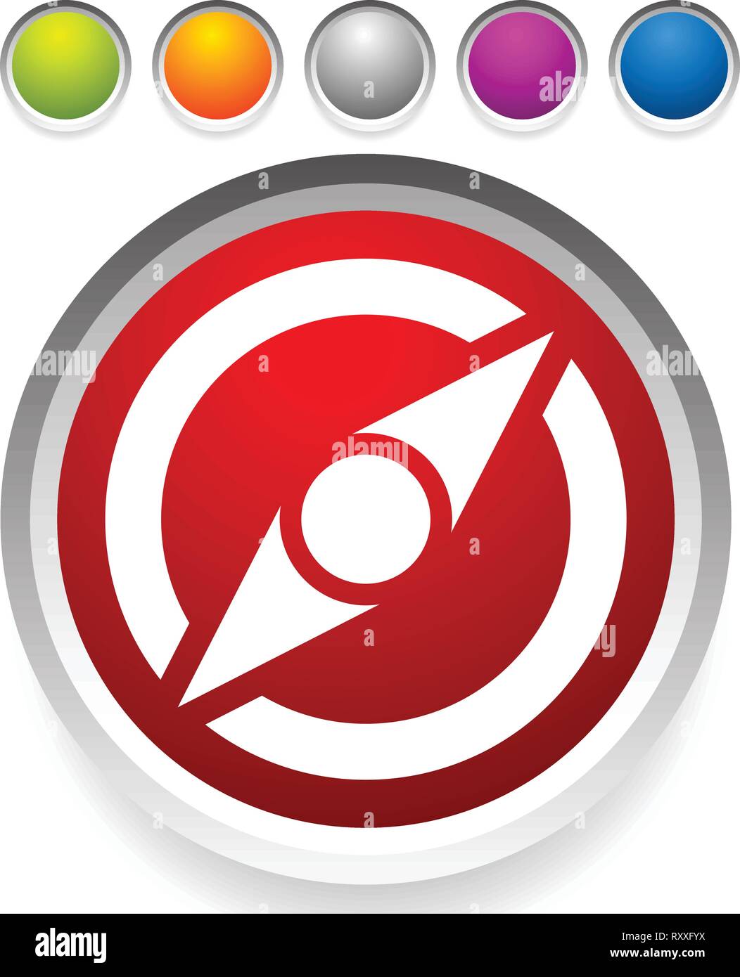 Icon With Compass Symbol Guidance Exploration Navigation Concepts Stock Vector Image And Art