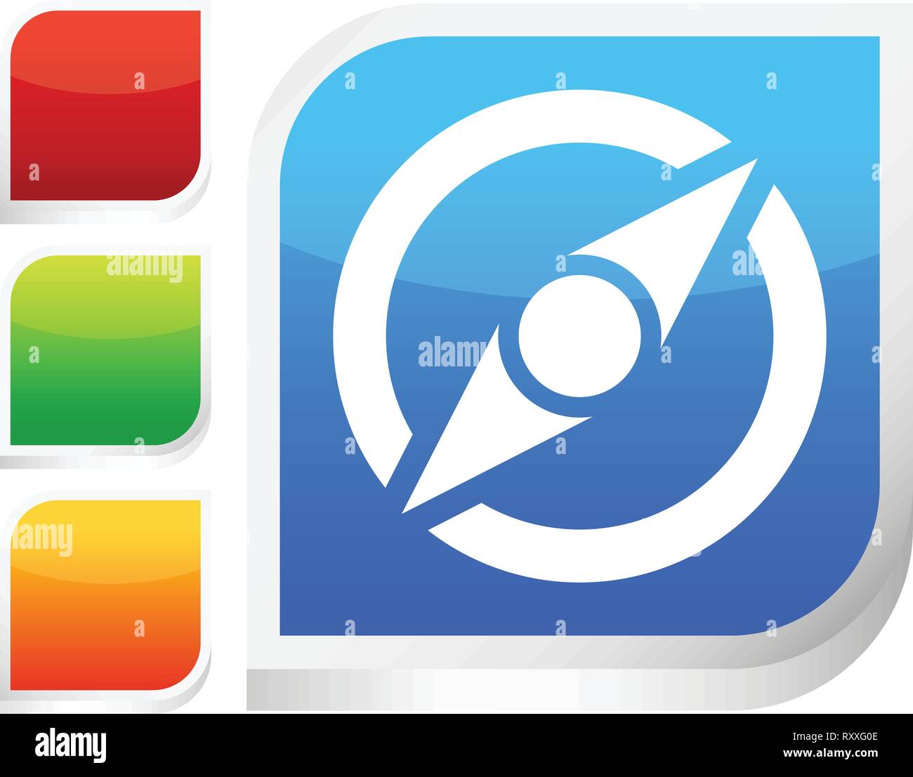 Icon with compass symbol. Guidance, exploration, navigation concepts ...