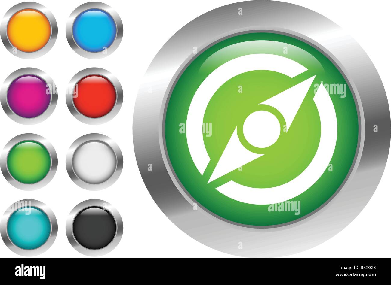 Icon With Compass Symbol Guidance Exploration Navigation Concepts Stock Vector Image And Art