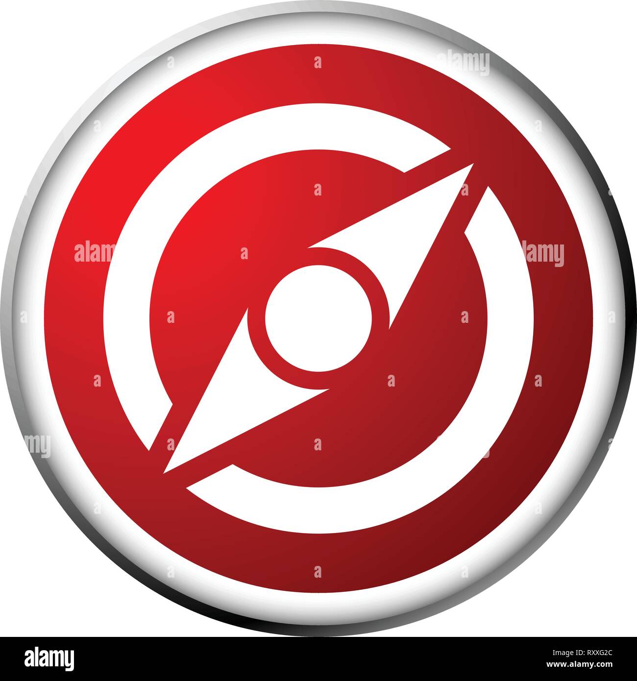 Icon with compass symbol. Guidance, exploration, navigation concepts ...