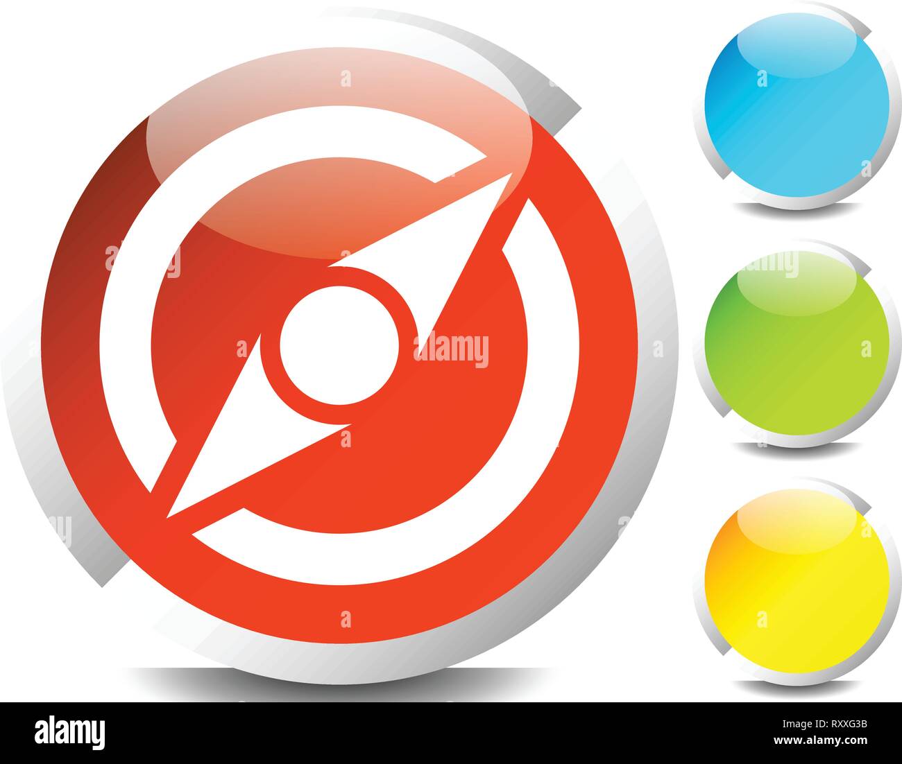 Icon with compass symbol. Guidance, exploration, navigation concepts ...