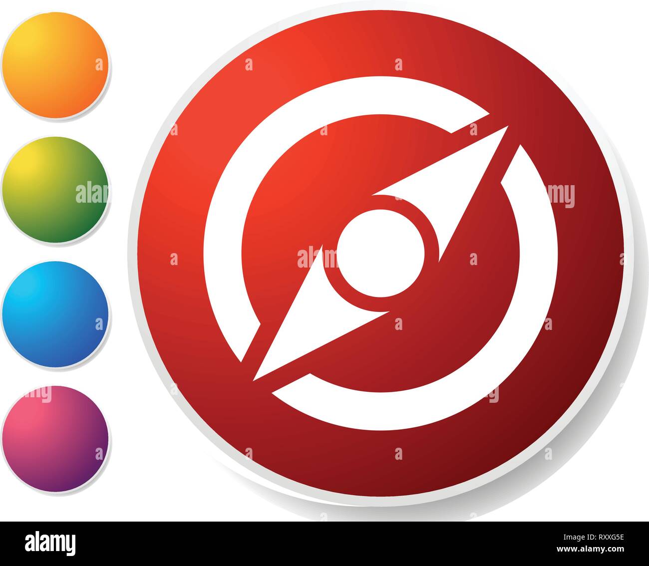 Icon with compass symbol. Guidance, exploration, navigation concepts ...