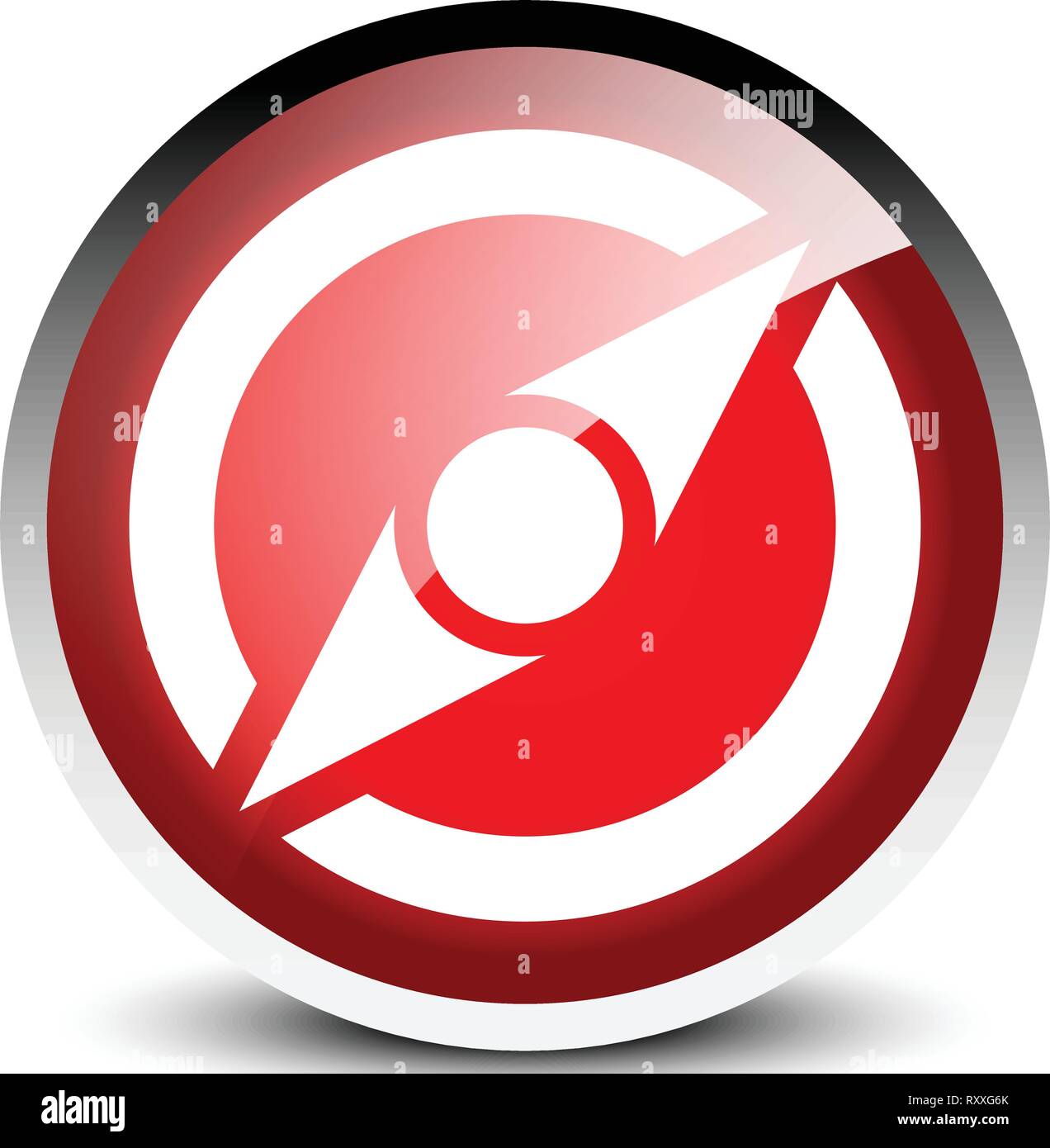 Icon with compass symbol. Guidance, exploration, navigation concepts ...