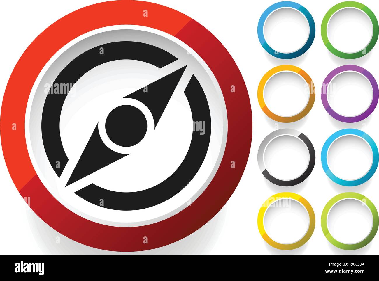 Icon with compass symbol. Guidance, exploration, navigation concepts ...