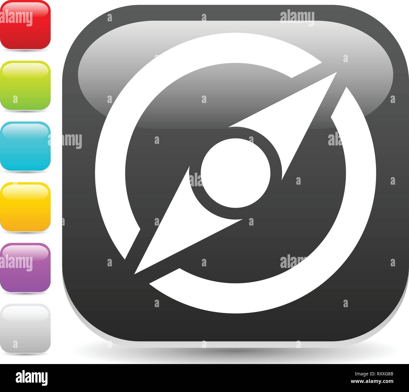 Icon With Compass Symbol Guidance Exploration Navigation Concepts Stock Vector Image And Art