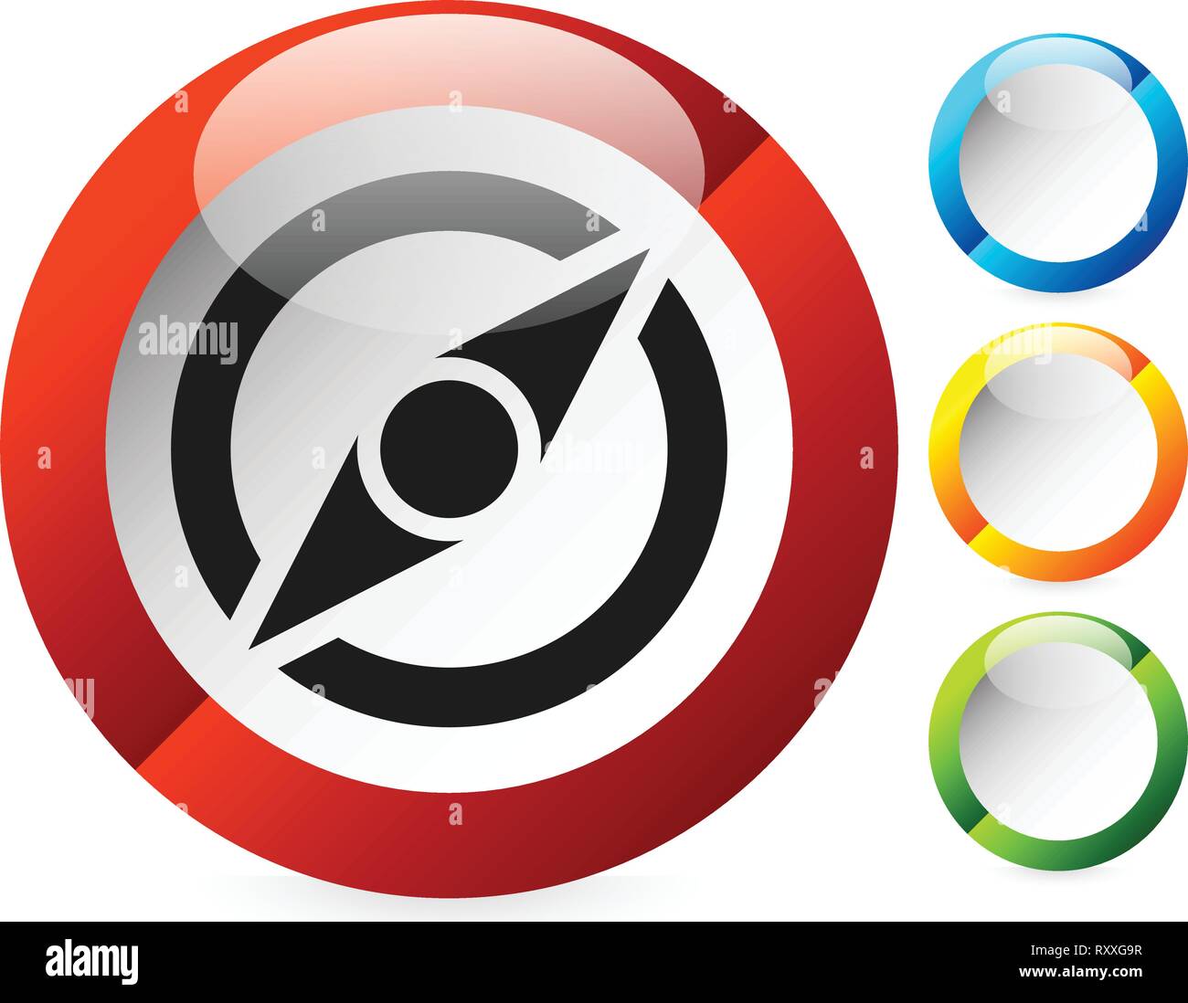 Icon with compass symbol. Guidance, exploration, navigation concepts ...