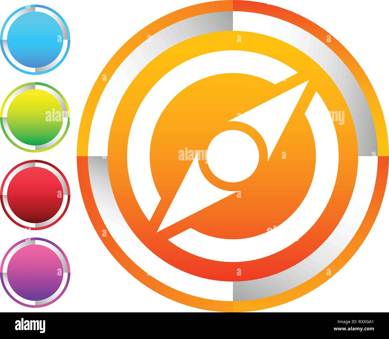 Icon With Compass Symbol Guidance Exploration Navigation Concepts Stock Vector Image And Art
