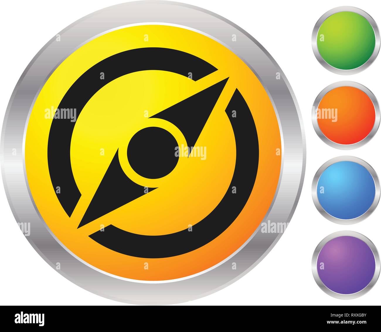 Icon with compass symbol. Guidance, exploration, navigation concepts ...