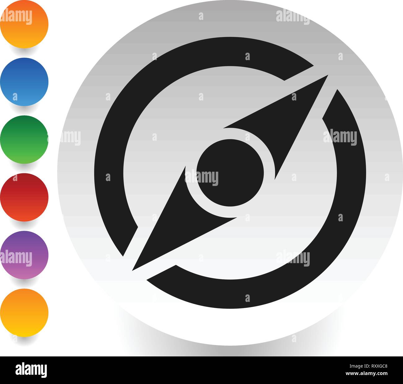 Icon With Compass Symbol Guidance Exploration Navigation Concepts Stock Vector Image And Art