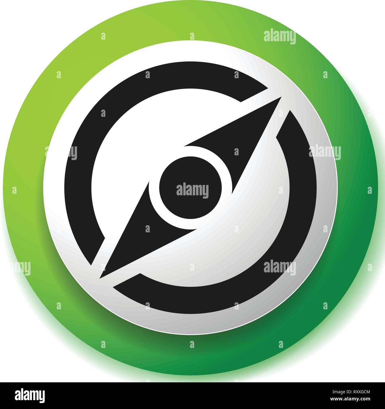 Icon with compass symbol. Guidance, exploration, navigation concepts ...