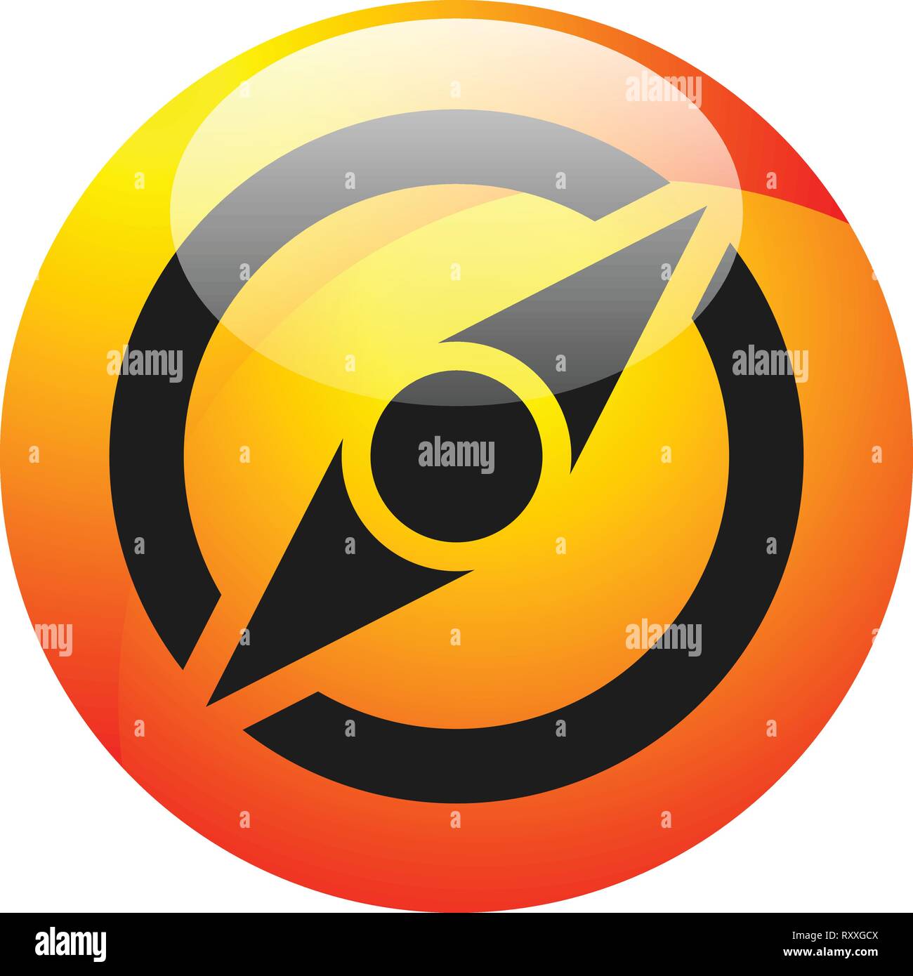 Icon with compass symbol. Guidance, exploration, navigation concepts ...