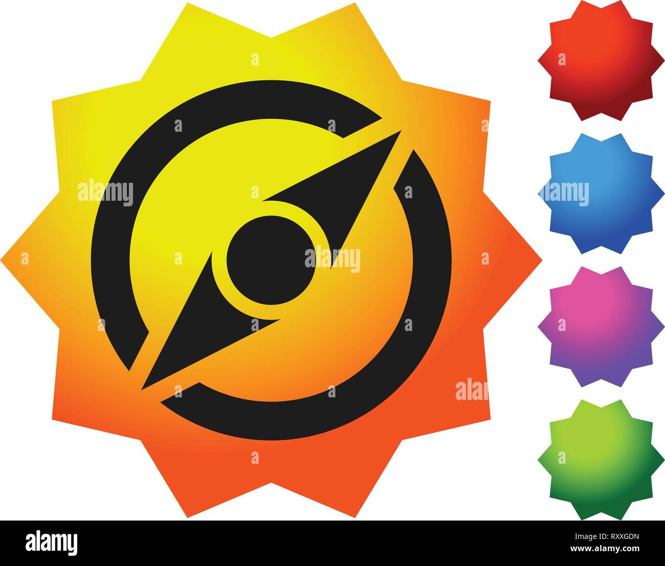 Icon with compass symbol. Guidance, exploration, navigation concepts ...