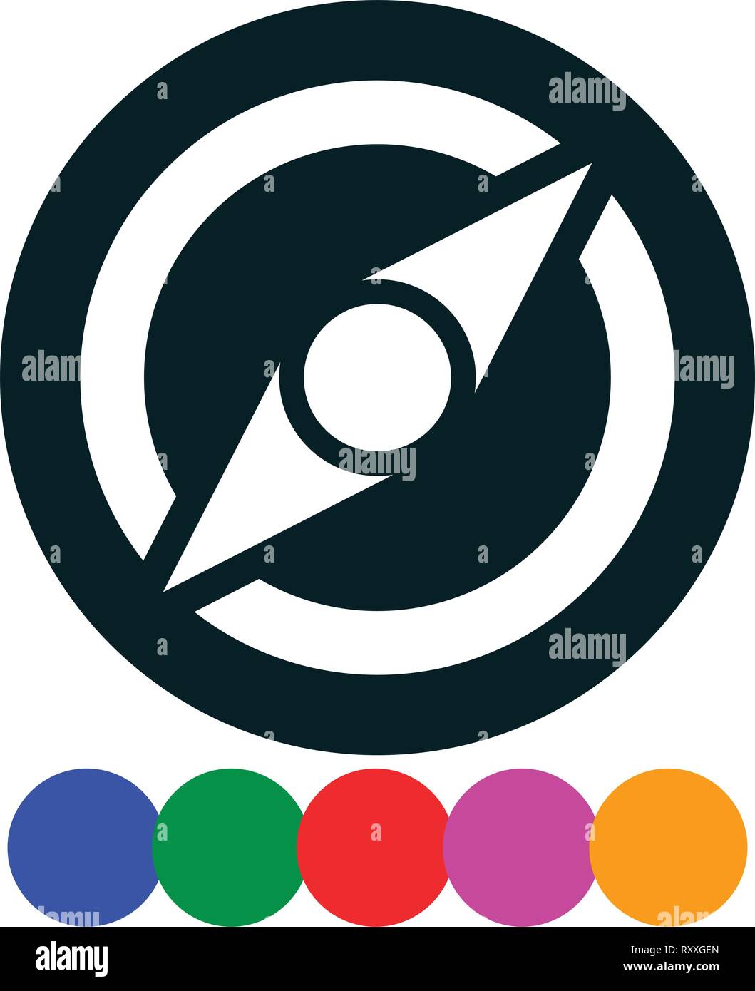 Icon With Compass Symbol Guidance Exploration Navigation Concepts Stock Vector Image And Art