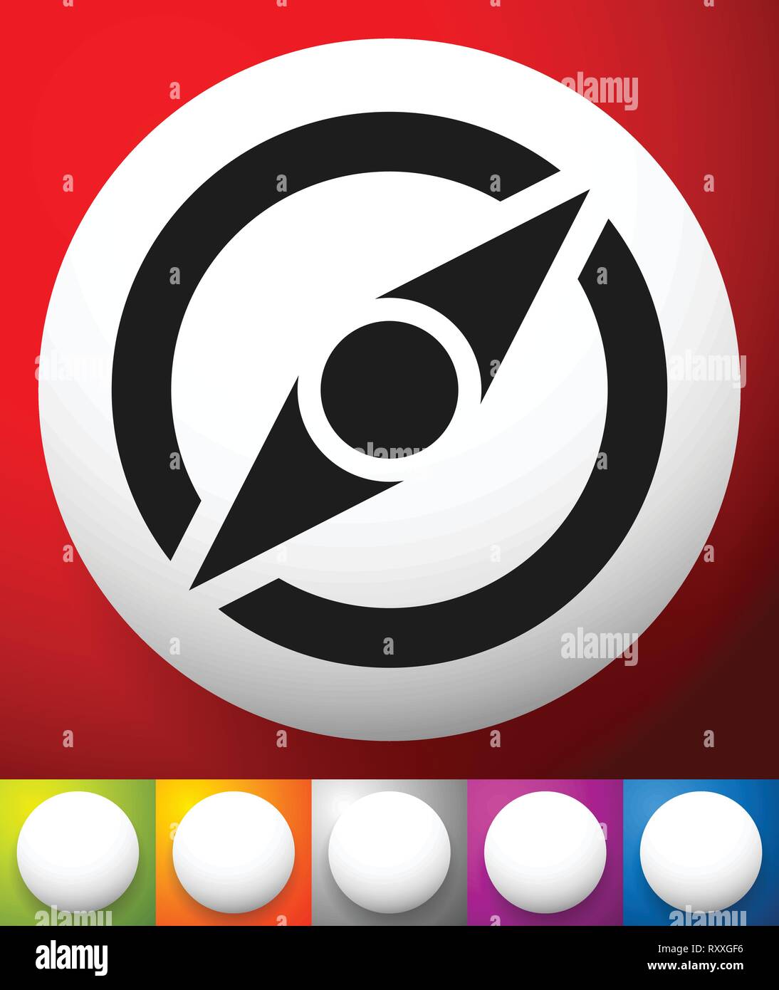 Icon with compass symbol. Guidance, exploration, navigation concepts ...