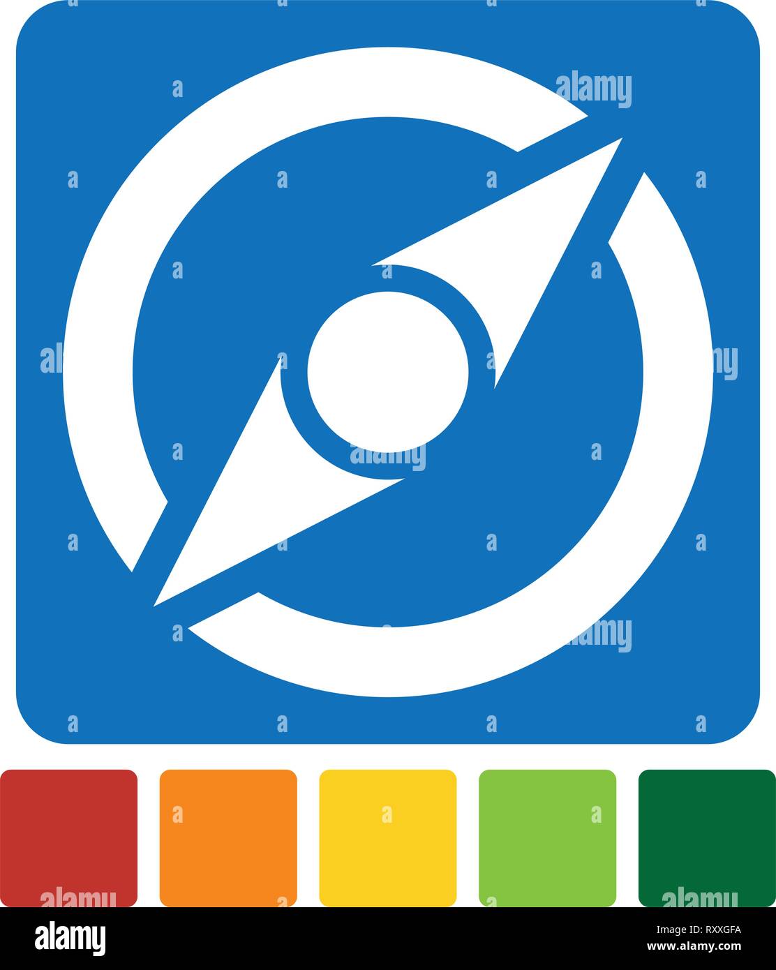 Icon with compass symbol. Guidance, exploration, navigation concepts ...
