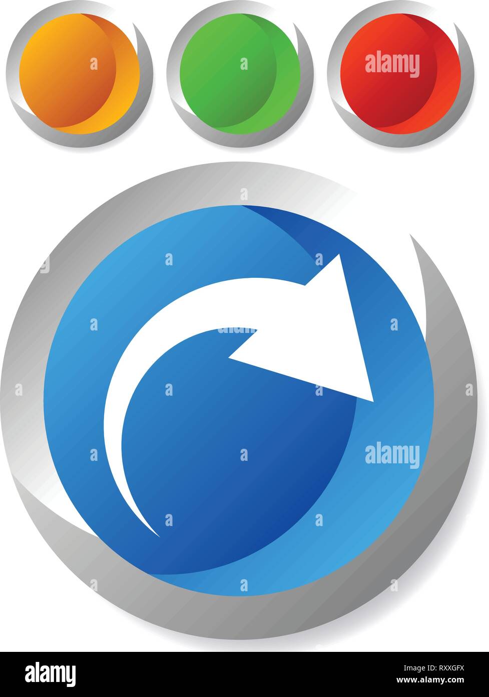 Icon with curved arrow. Fold, twist, rotate concept icon Stock Vector ...
