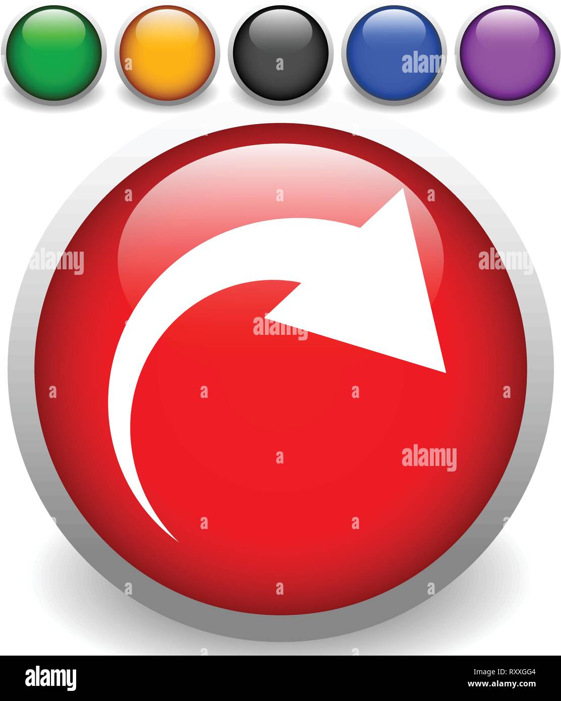 Icon with curved arrow. Fold, twist, rotate concept icon Stock Vector ...