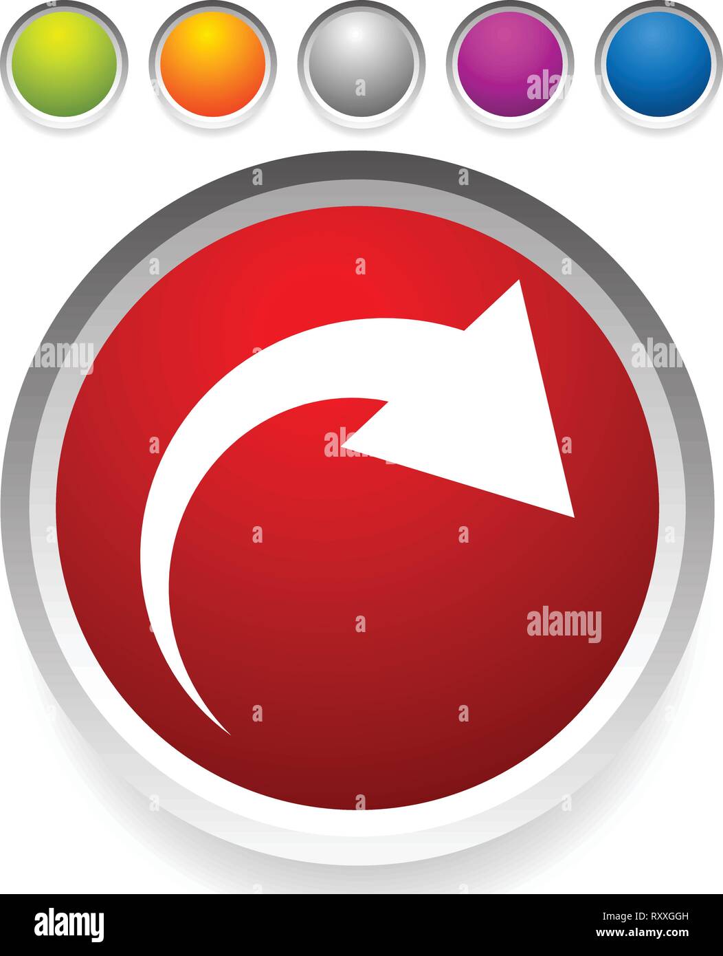 Icon with curved arrow. Fold, twist, rotate concept icon Stock Vector ...