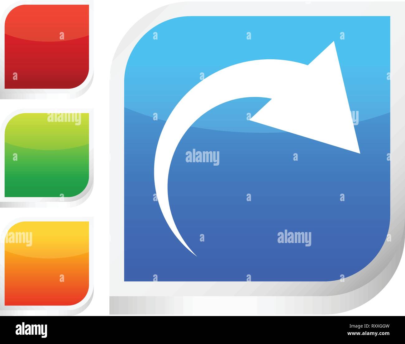 Icon with curved arrow. Fold, twist, rotate concept icon Stock Vector ...