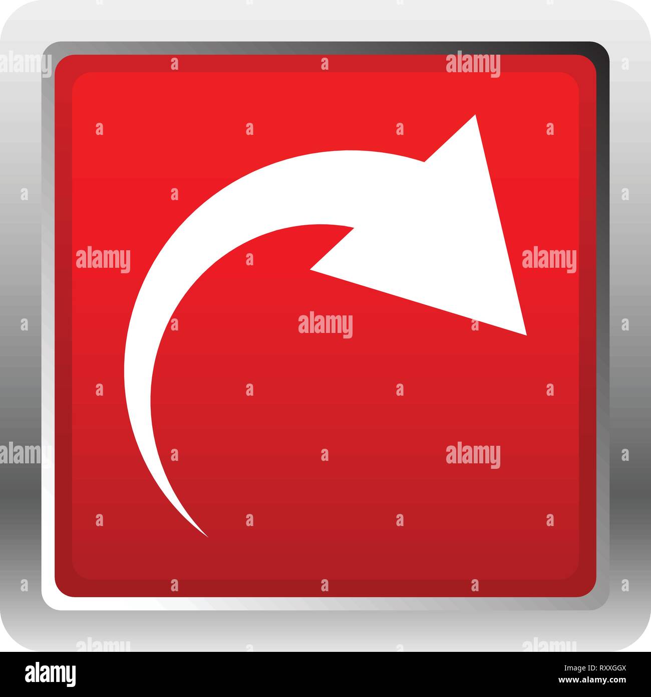 Icon with curved arrow. Fold, twist, rotate concept icon Stock Vector ...