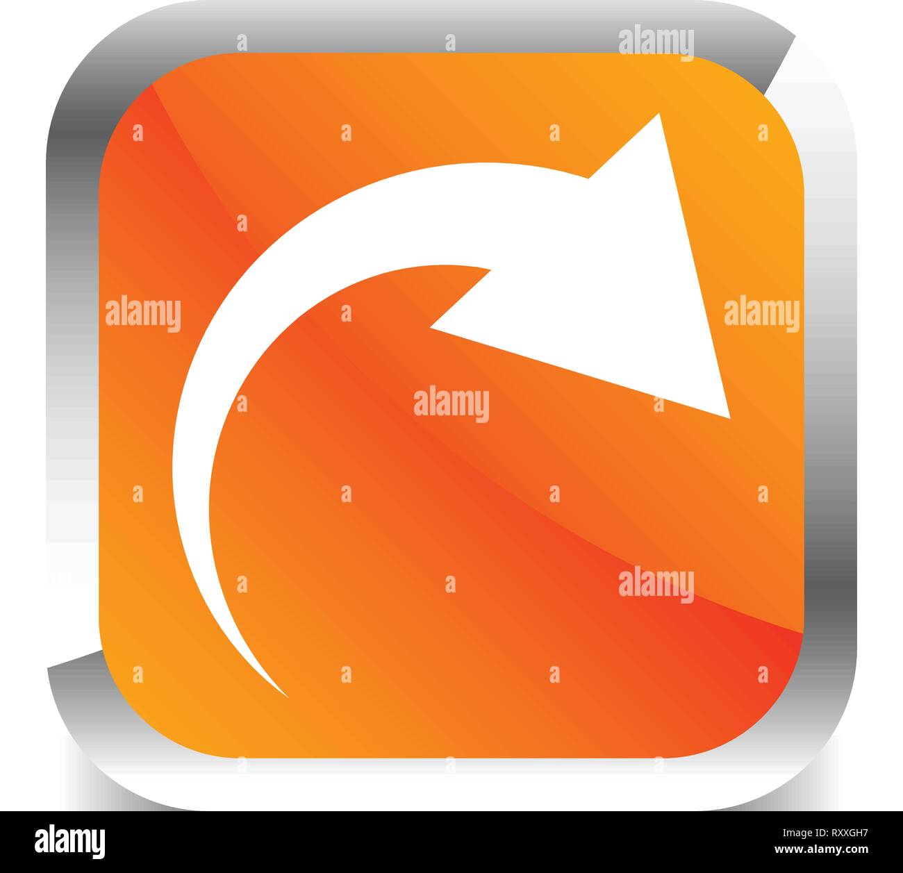 Icon with curved arrow. Fold, twist, rotate concept icon Stock Vector ...