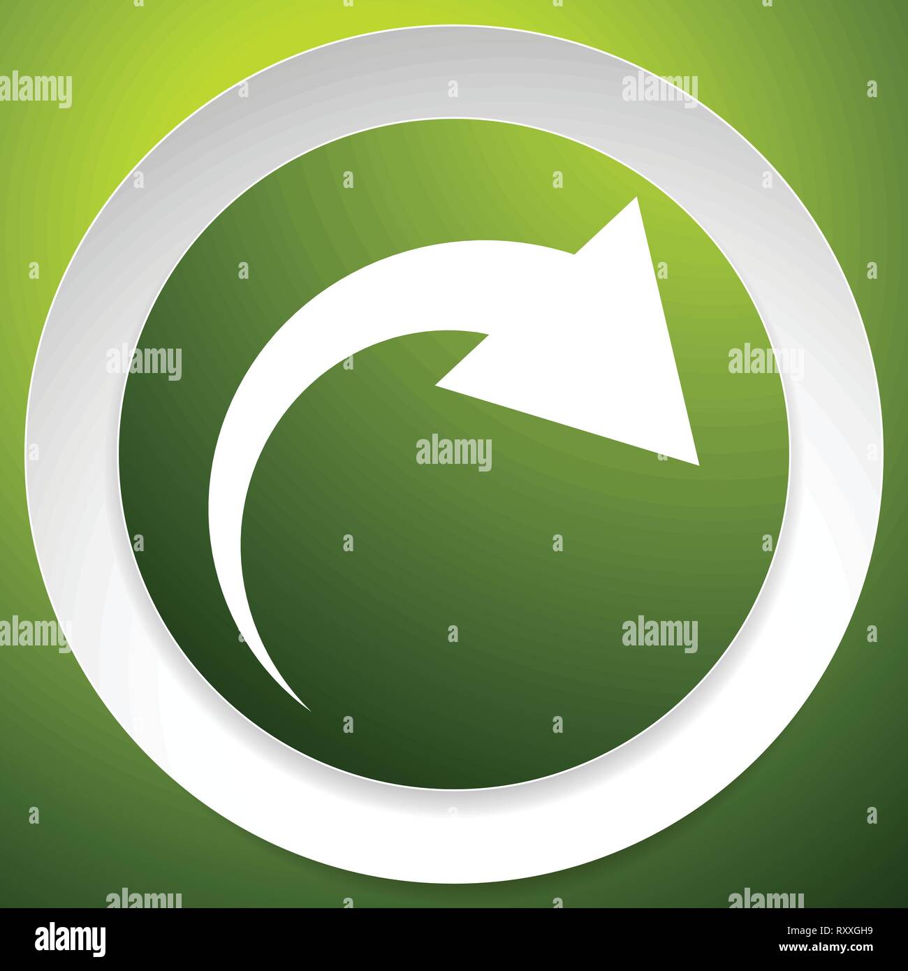 Icon with curved arrow. Fold, twist, rotate concept icon Stock Vector ...