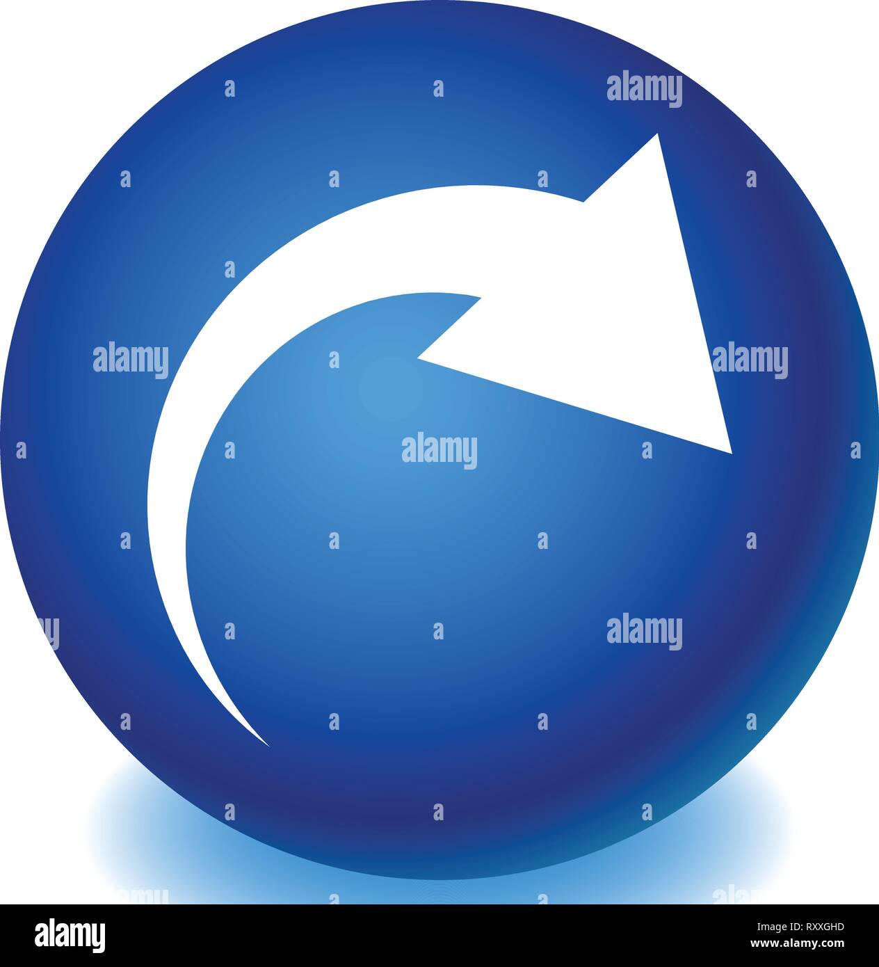 Icon with curved arrow. Fold, twist, rotate concept icon Stock Vector ...