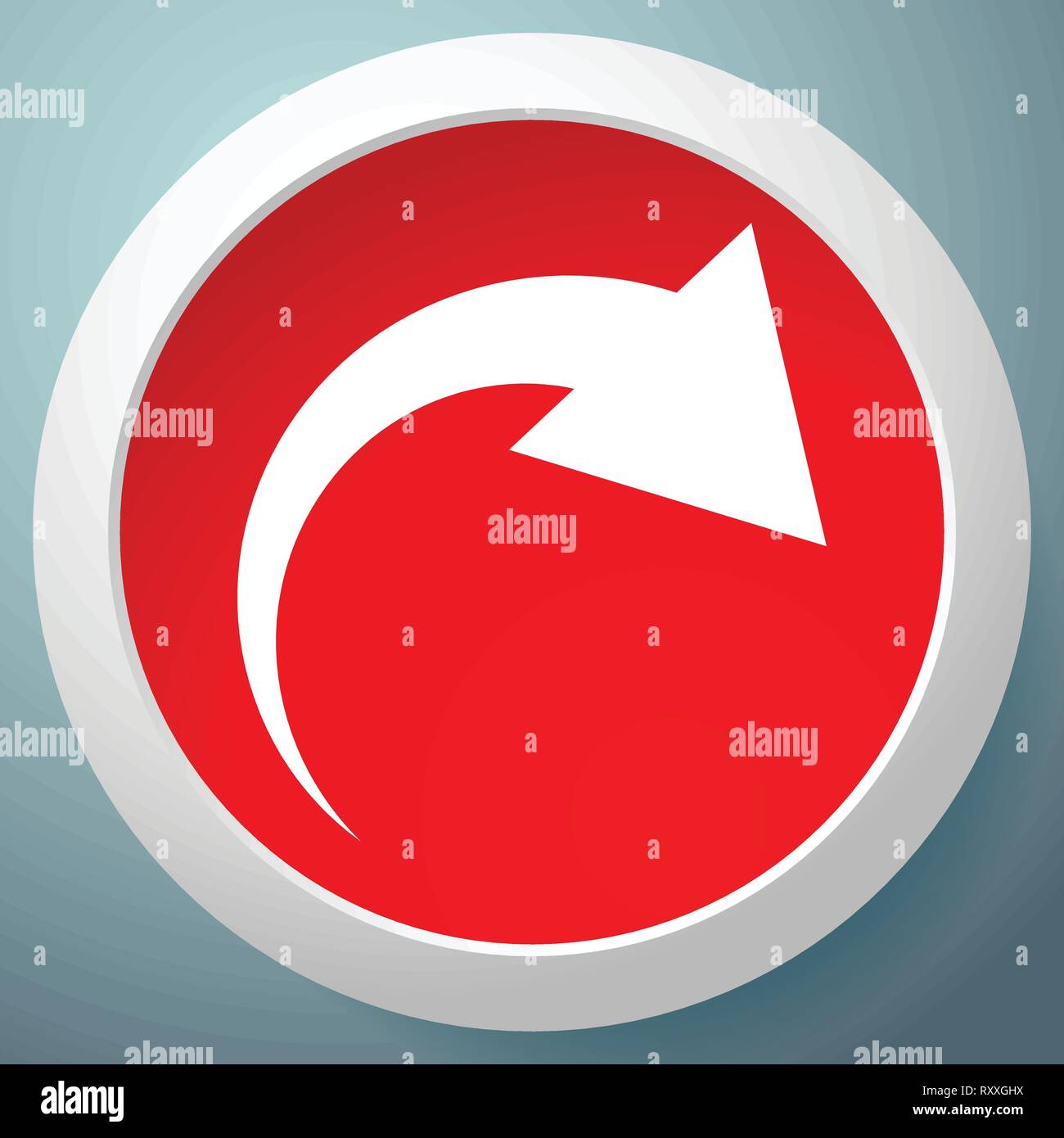 Icon with curved arrow. Fold, twist, rotate concept icon Stock Vector ...