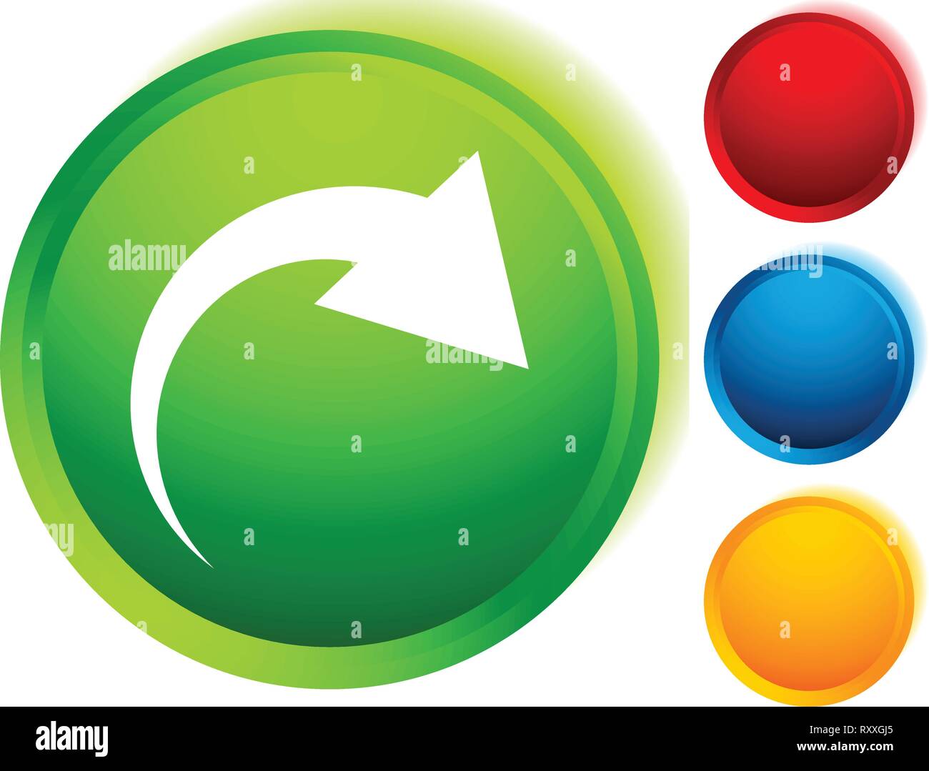 Icon with curved arrow. Fold, twist, rotate concept icon Stock Vector ...