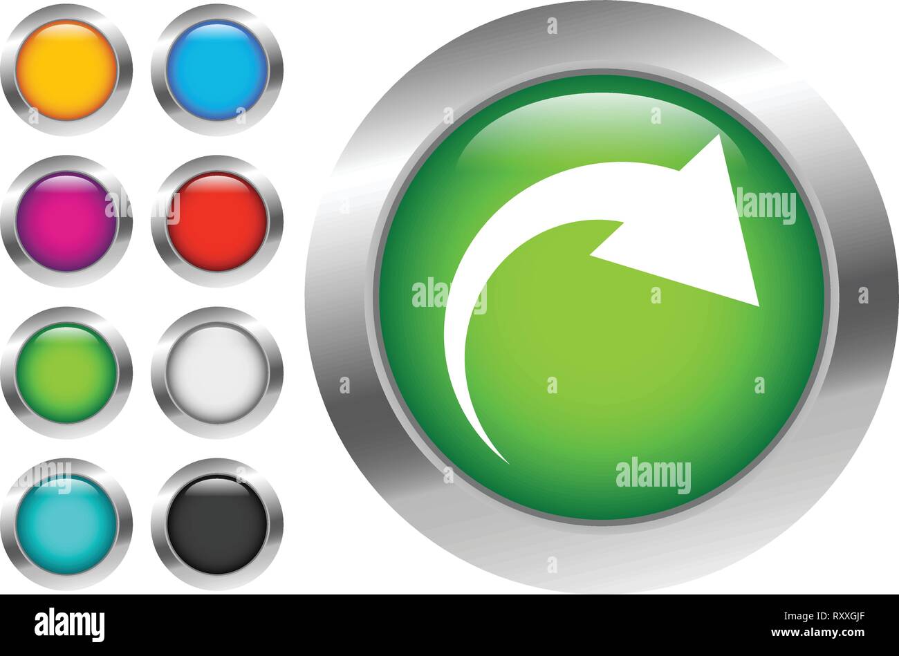 Icon with curved arrow. Fold, twist, rotate concept icon Stock Vector ...