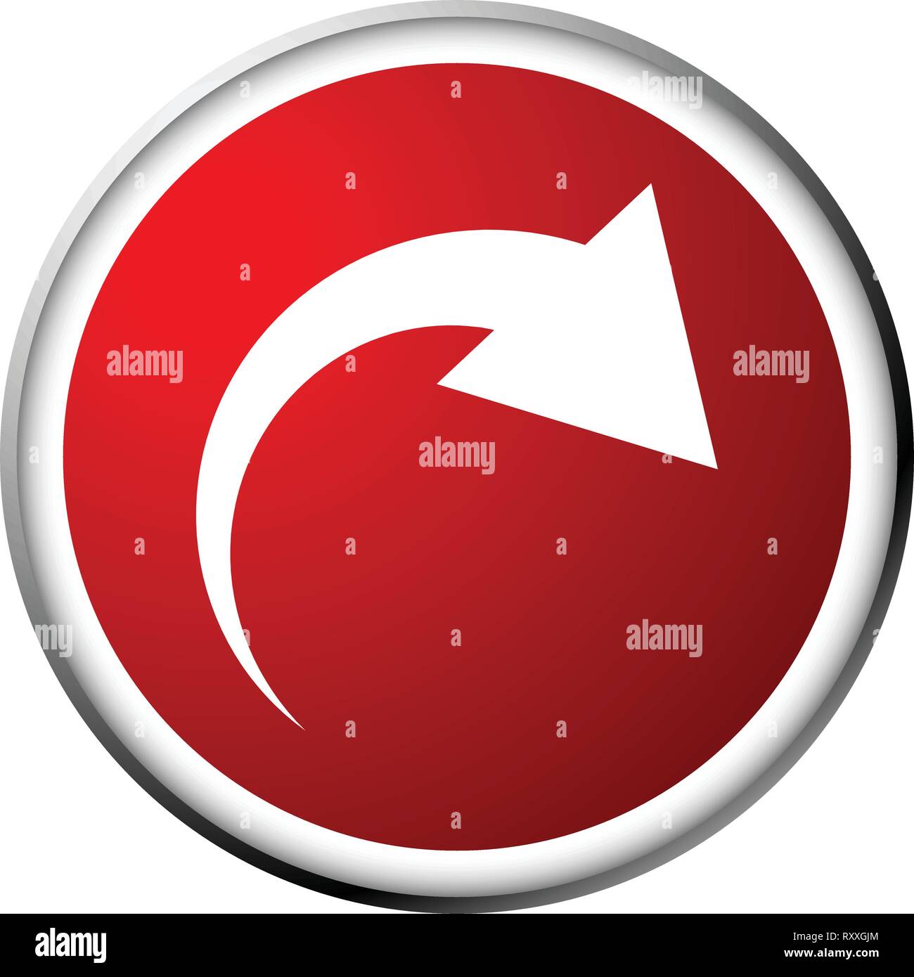 Icon with curved arrow. Fold, twist, rotate concept icon Stock Vector ...