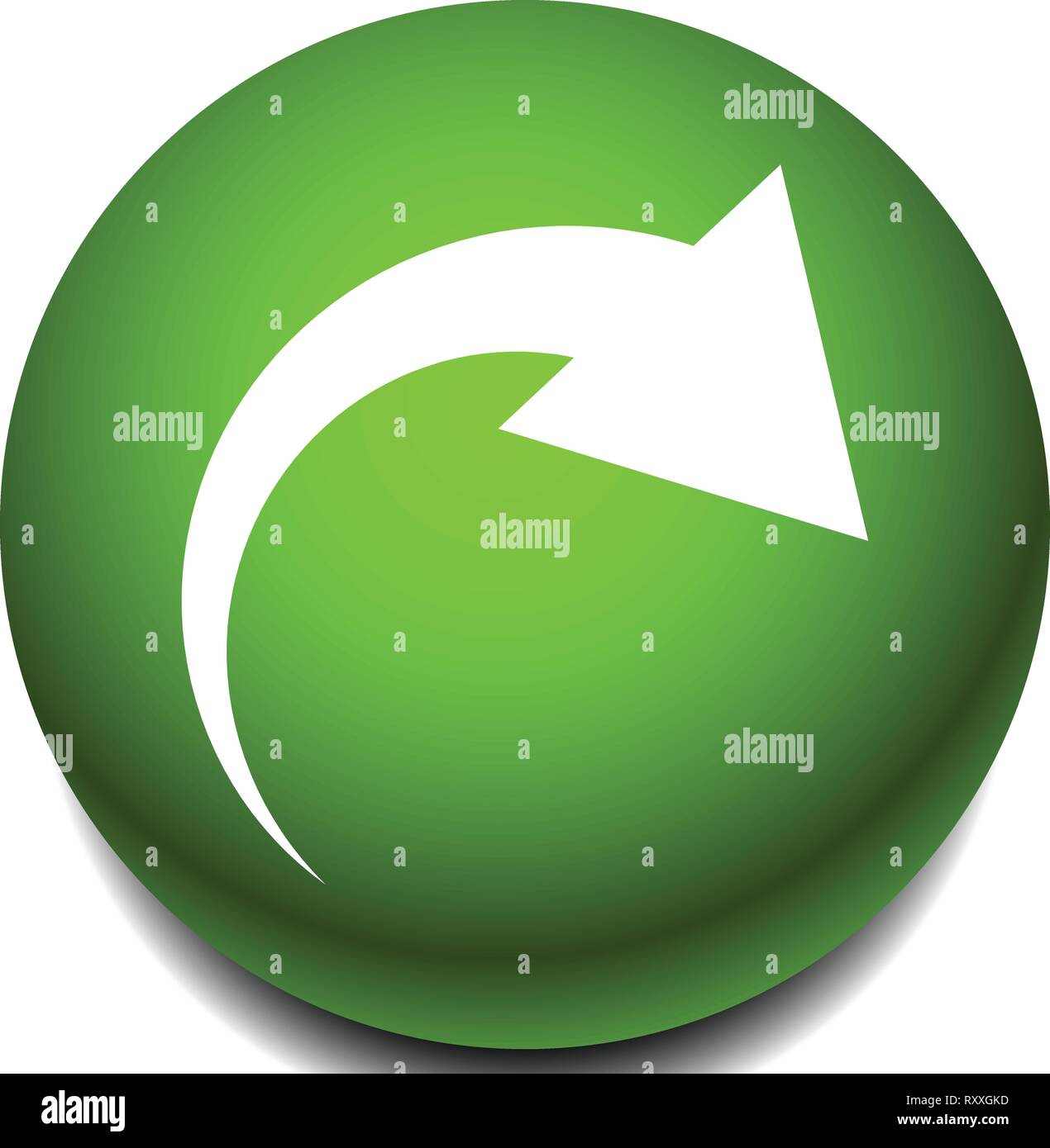 Icon with curved arrow. Fold, twist, rotate concept icon Stock Vector ...