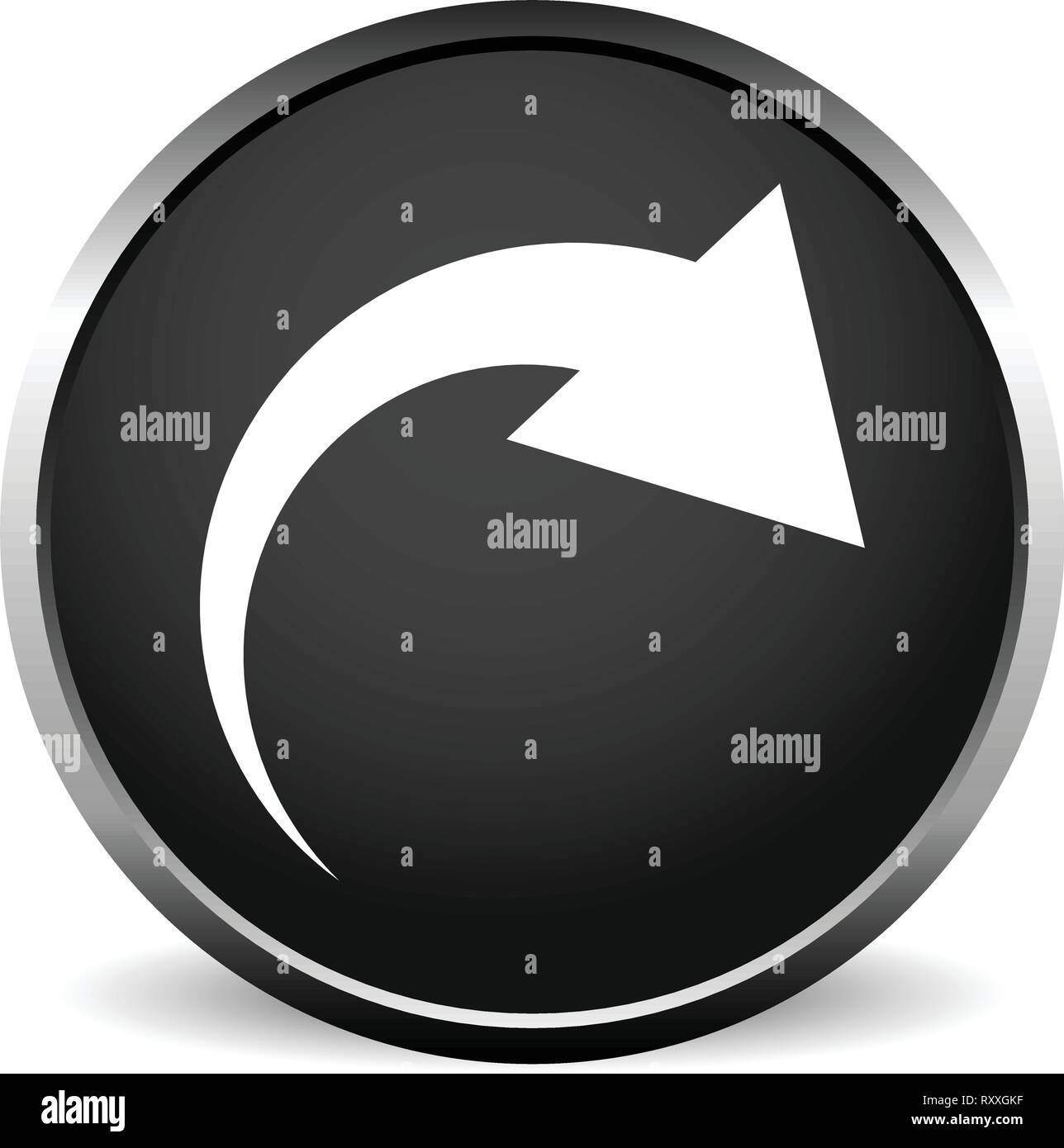 Icon with curved arrow. Fold, twist, rotate concept icon Stock Vector ...