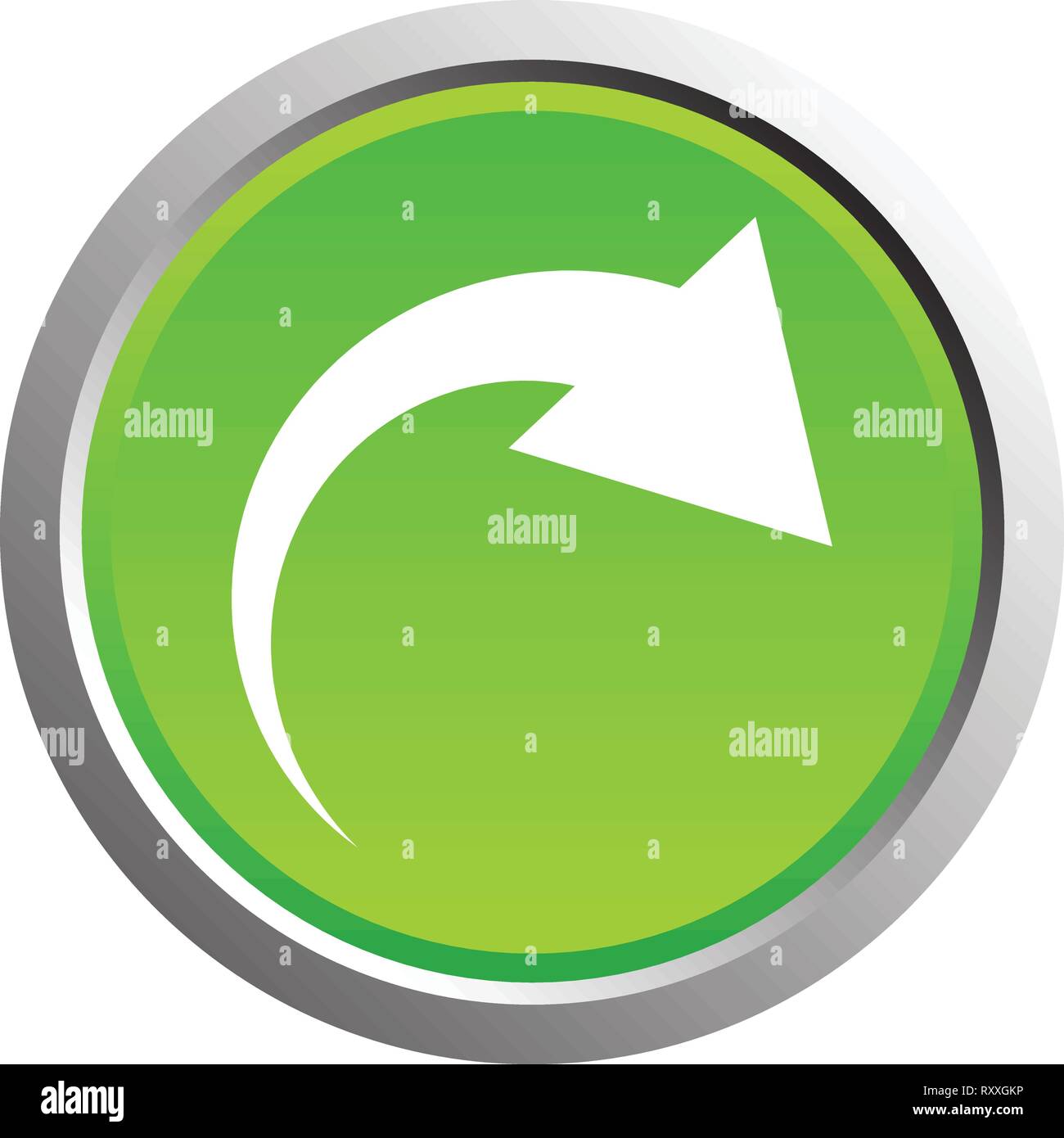 Icon with curved arrow. Fold, twist, rotate concept icon Stock Vector ...