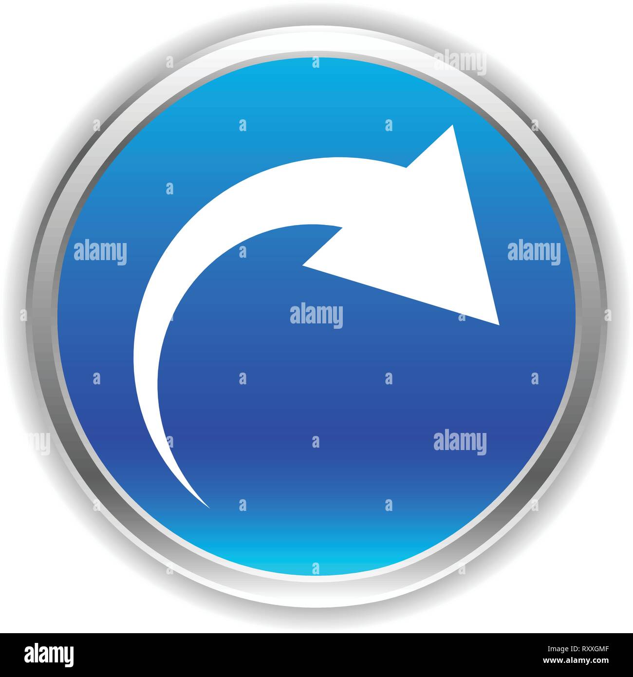 Icon with curved arrow. Fold, twist, rotate concept icon Stock Vector ...