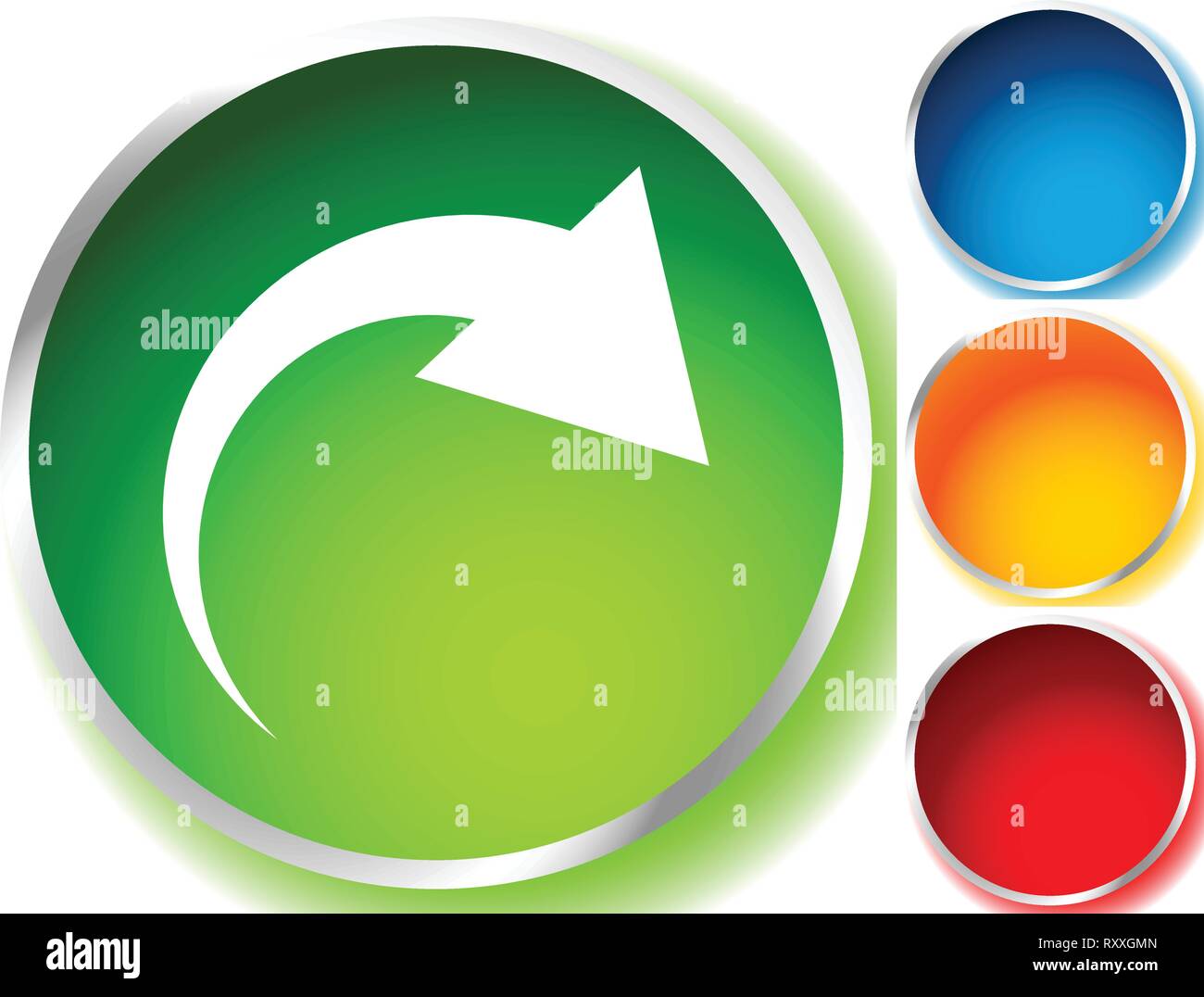 Icon with curved arrow. Fold, twist, rotate concept icon Stock Vector ...