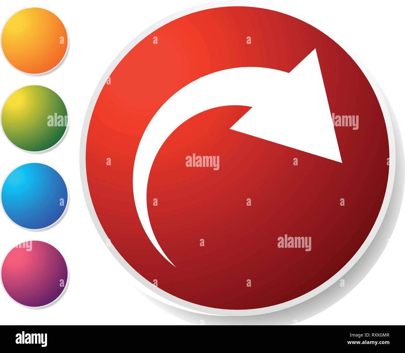 Icon with curved arrow. Fold, twist, rotate concept icon Stock Vector ...