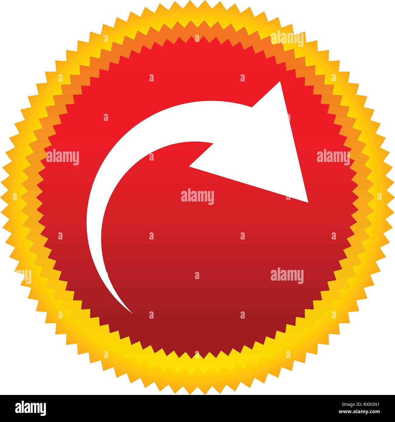 Icon with curved arrow. Fold, twist, rotate concept icon Stock Vector ...