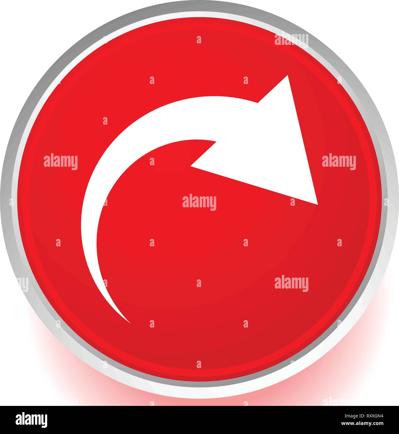 Icon with curved arrow. Fold, twist, rotate concept icon Stock Vector ...