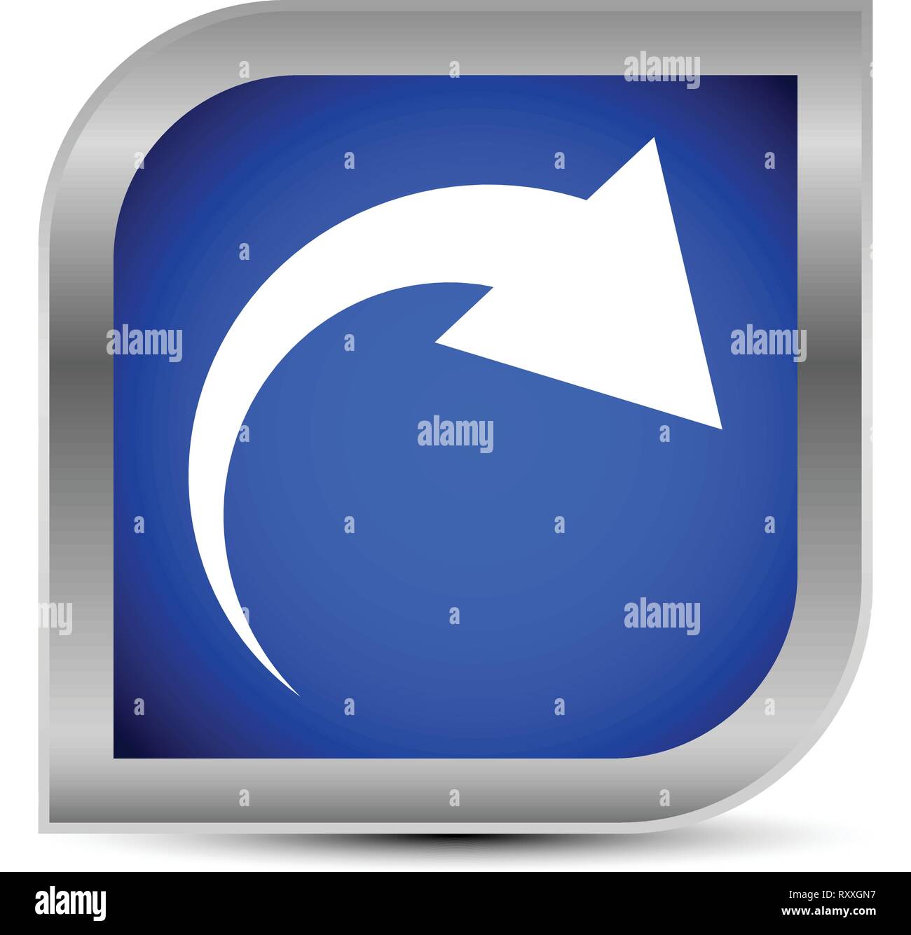 Icon with curved arrow. Fold, twist, rotate concept icon Stock Vector ...