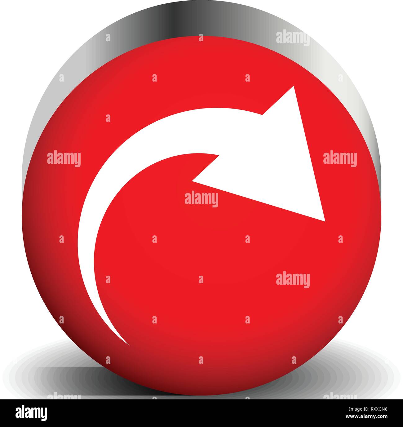 Icon with curved arrow. Fold, twist, rotate concept icon Stock Vector ...