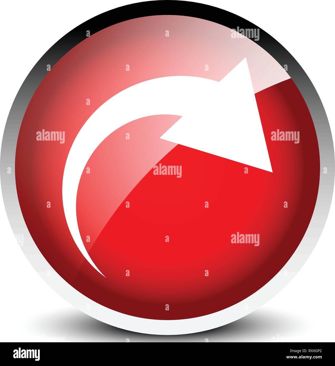 Icon with curved arrow. Fold, twist, rotate concept icon Stock Vector ...