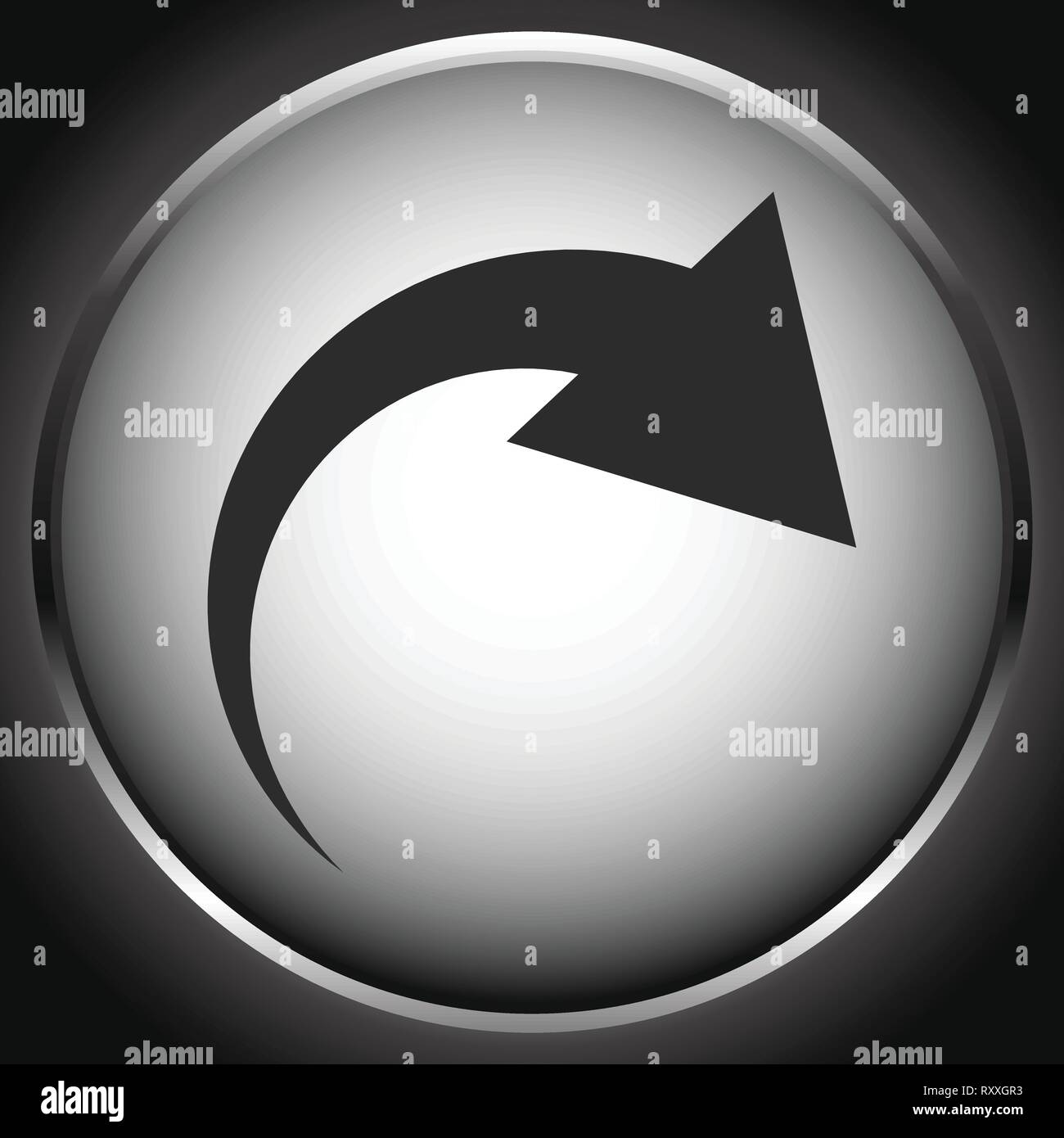 Icon with curved arrow. Fold, twist, rotate concept icon Stock Vector ...