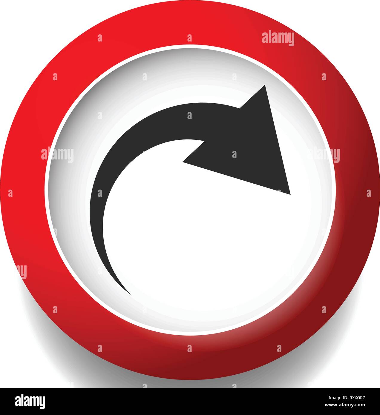 Icon with curved arrow. Fold, twist, rotate concept icon Stock Vector ...