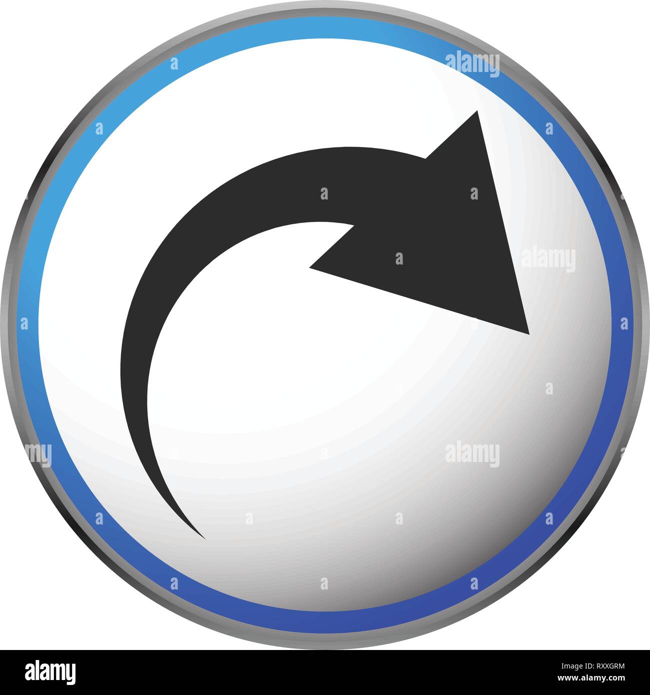 Icon with curved arrow. Fold, twist, rotate concept icon Stock Vector ...