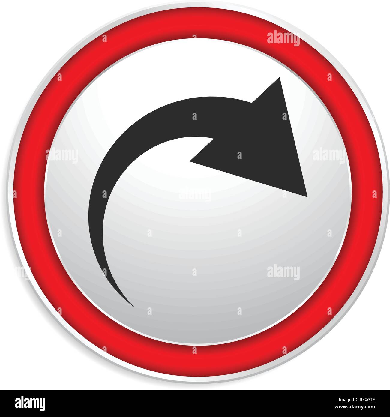 Icon with curved arrow. Fold, twist, rotate concept icon Stock Vector ...