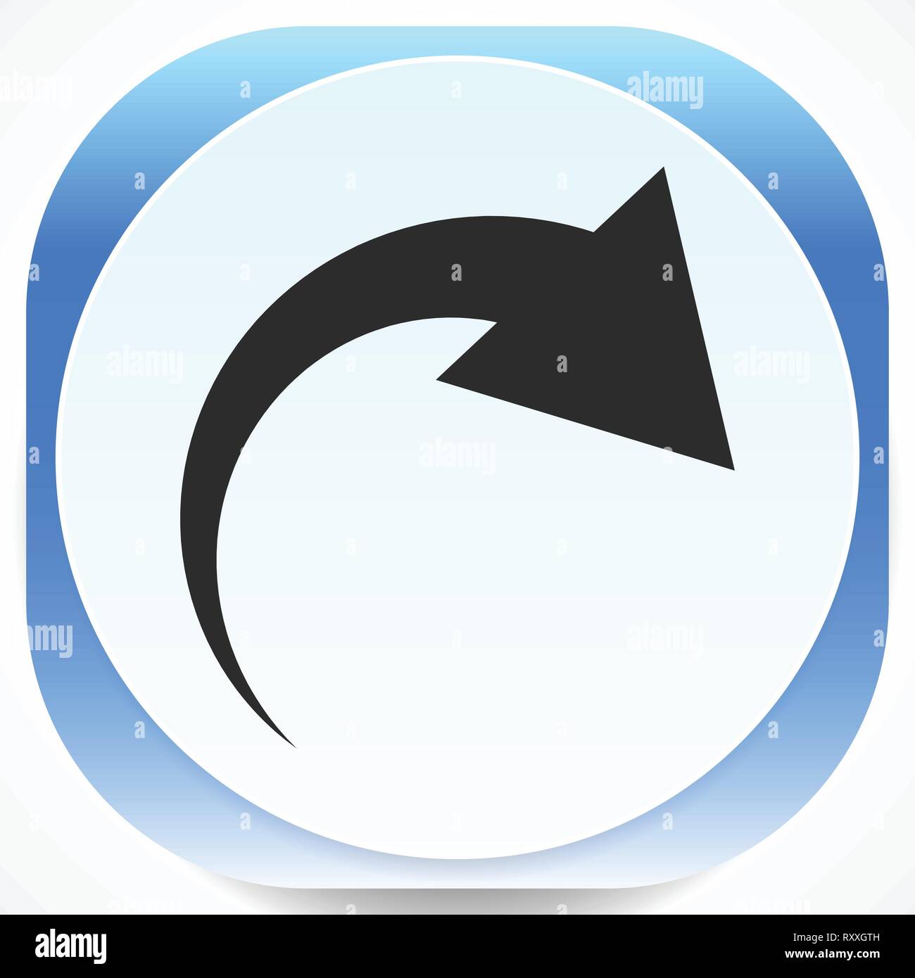 Icon with curved arrow. Fold, twist, rotate concept icon Stock Vector ...