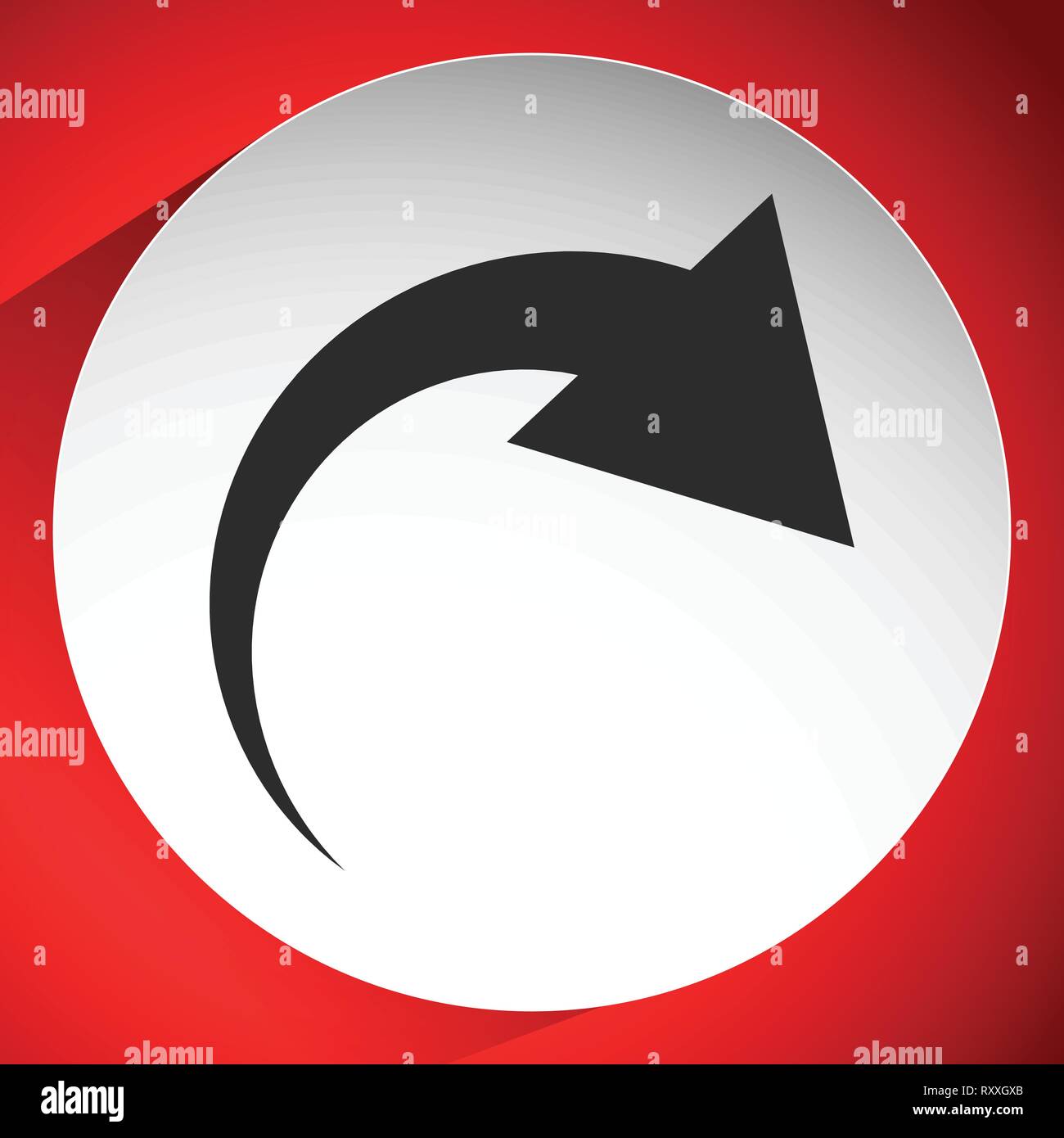 Icon with curved arrow. Fold, twist, rotate concept icon Stock Vector ...