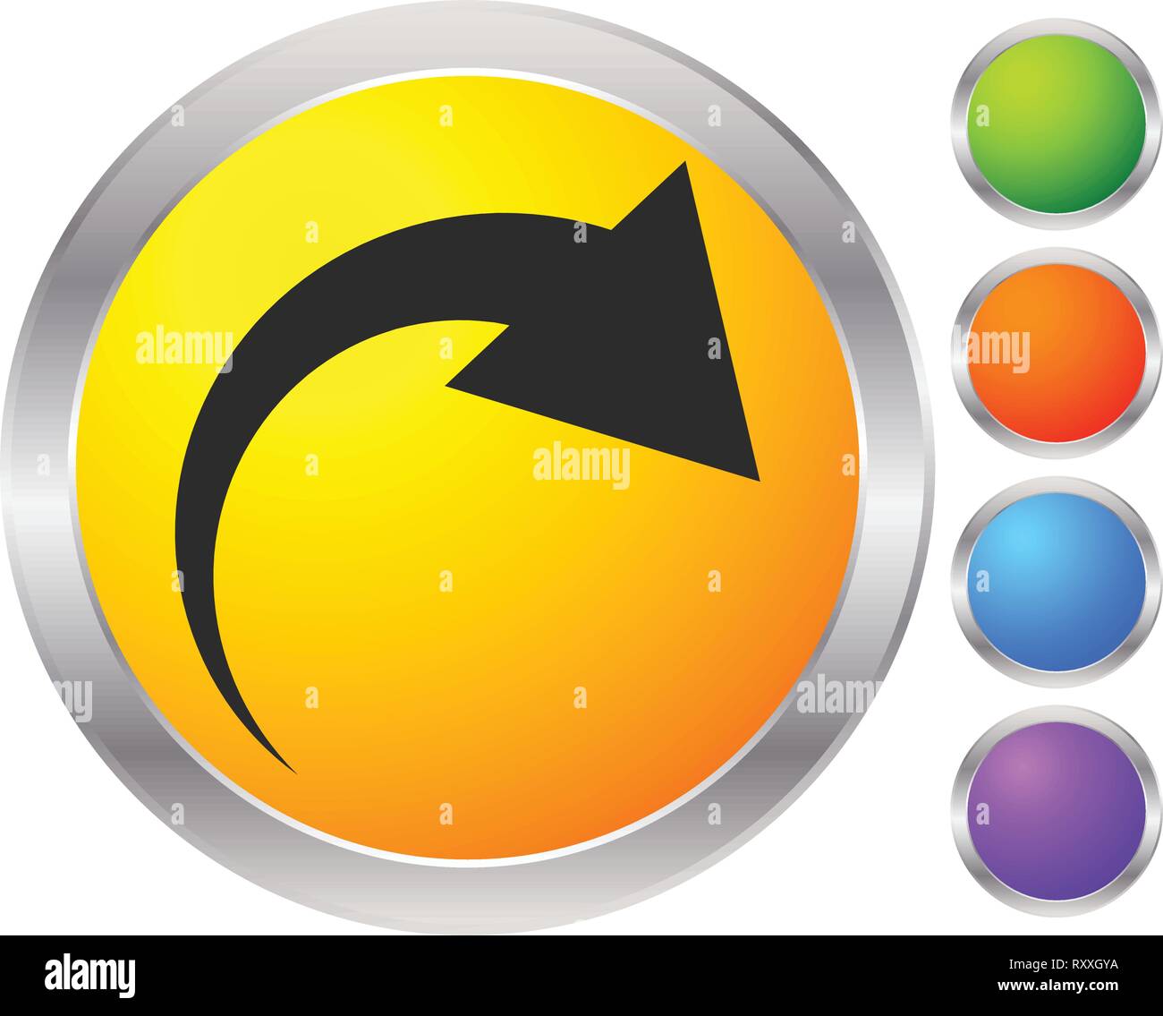 Icon with curved arrow. Fold, twist, rotate concept icon Stock Vector ...